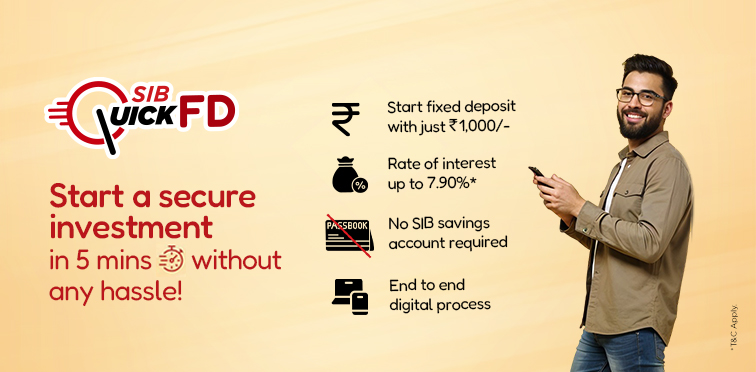 Open Instant Fixed Deposit Online with SIB Quick FD | South Indian Bank